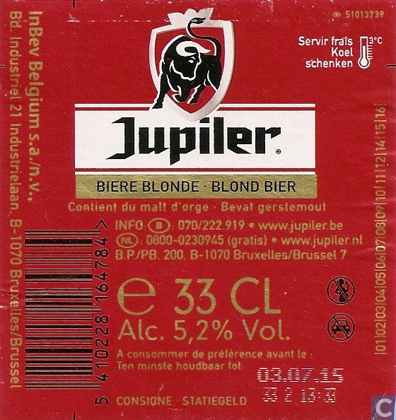Jupiler (33cl) - InBev, Jupille - LastDodo