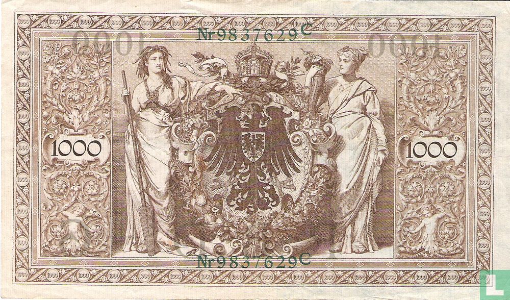 Reichsbank, 1000 Mark 1910 (P.45b - Ros.46b) (1910) - Berlin ...