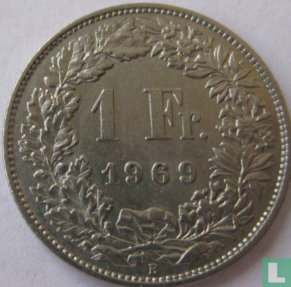 Zwitserland 1 franc 1969 KM# 24a.1 (1969) - Zwitserland - LastDodo
