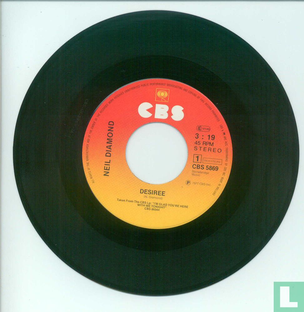 Desiree Single CBS 5869 (1977) - Diamond, Neil - LastDodo