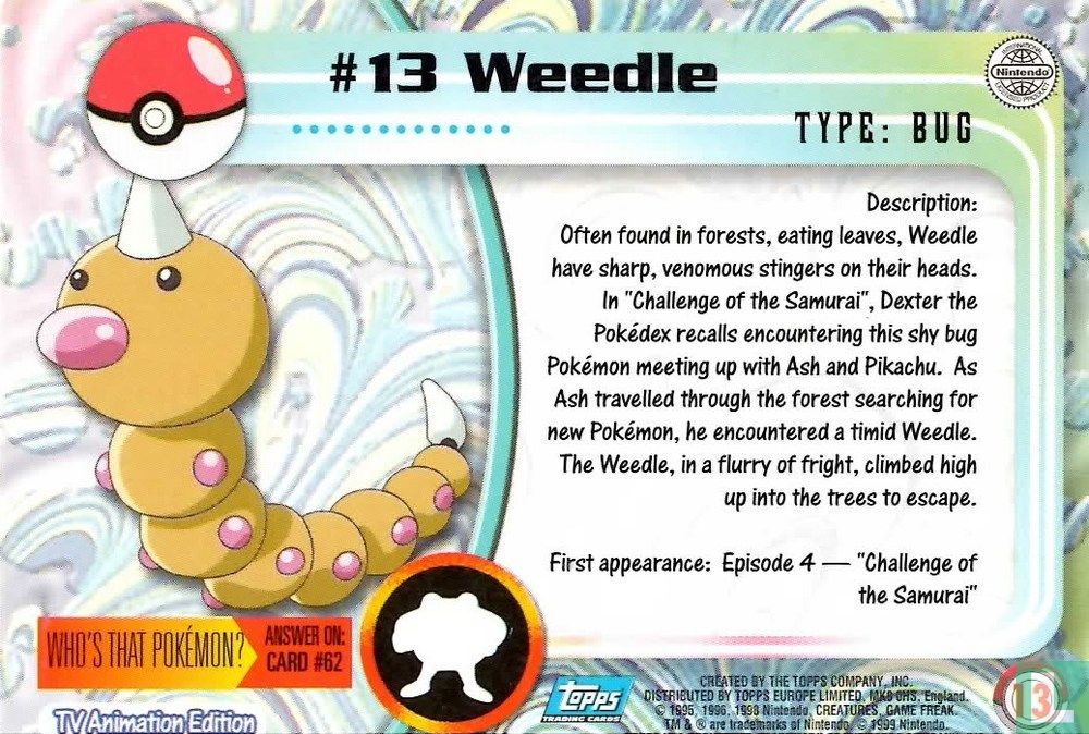 Shiny Weedle Card