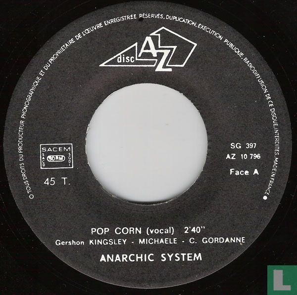 Popcorn Single SG 397 (1972) - Anarchic System - LastDodo