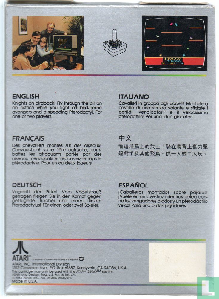 Joust (1983) - Atari 2600 - LastDodo