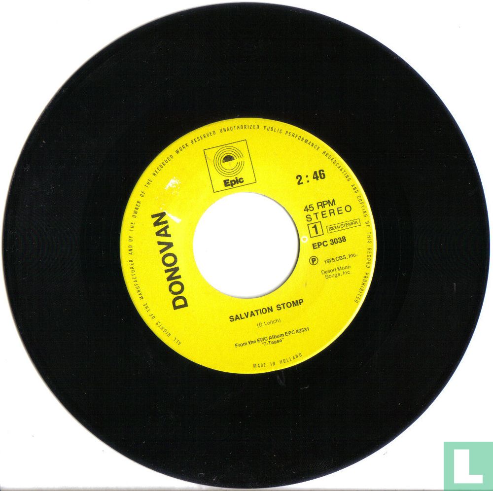Salvation Stomp Single EPC 3038 (1975) - Philips Leitch, Donovan - LastDodo