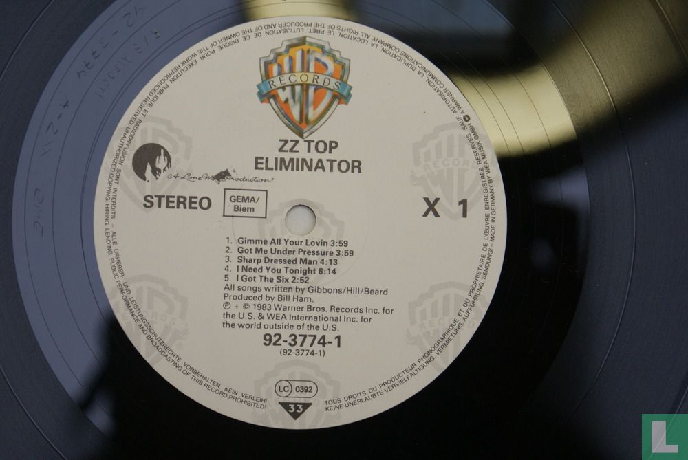 Eliminator LP 9237741 (1983) - ZZ Top - LastDodo