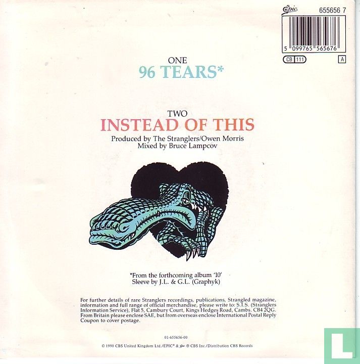 96 Tears Single 655656 7 (1990) - Stranglers, The - LastDodo