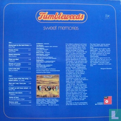 Sweet memories LP 19 25755-6 (1976) - Tumbleweeds - LastDodo