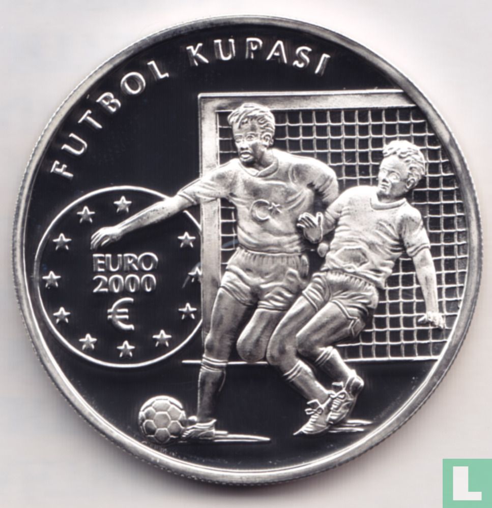 Turkey 7.500.000 lira 2000 (PROOF - coin alignment) "European Football ...