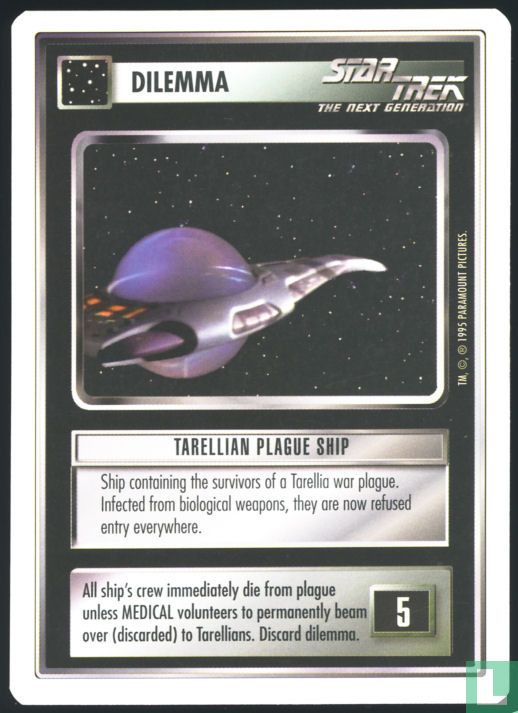 Tarellian Plague Ship 1995 1e 01 Premiere White Bordered 1995