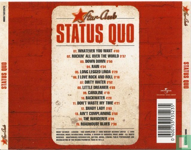 Star Club Präsentiert Status Quo CD 5313523 (2008) - Status Quo - LastDodo