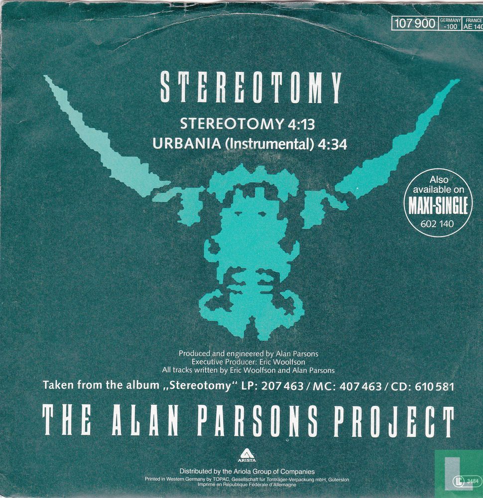 Stereotomy Single 107900 (1986) - Alan Parsons Project, The - LastDodo