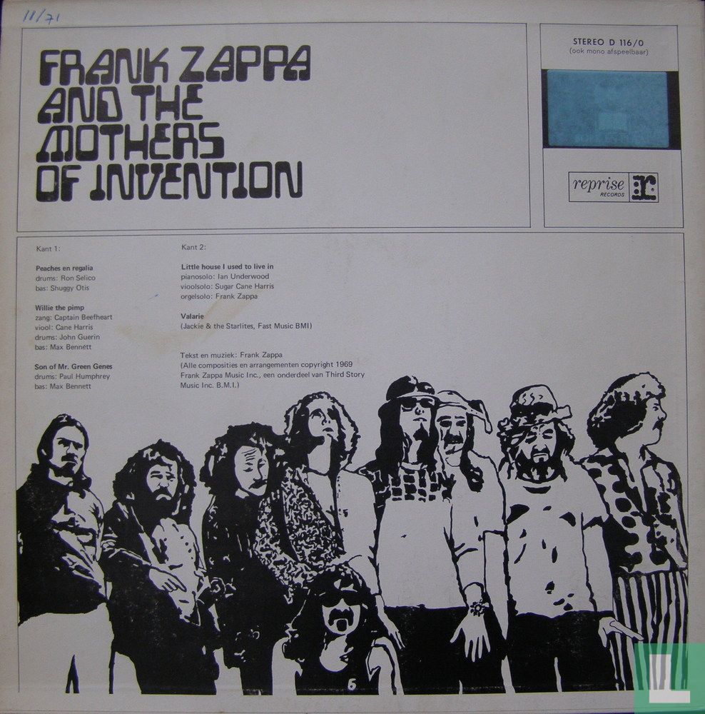 Frank Zappa and The Mothers of Invention LP D 116/0 (1969) - Mothers of ...