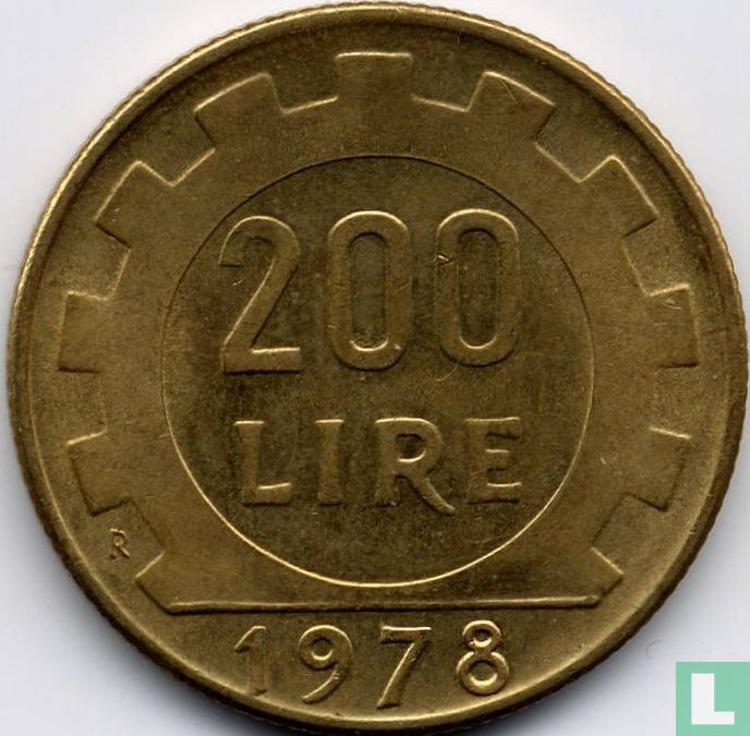 Italy 200 lire 1978 KM# 105 (1978) - Italy - LastDodo