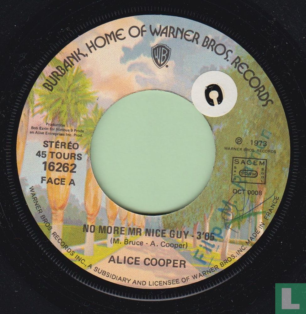 No More Mr Nice Guy Single 16262 (1973) - Alice Cooper - LastDodo