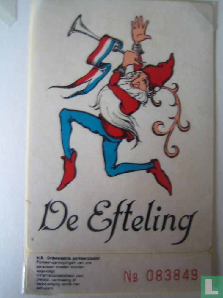 Efteling Parkeersticker (kabouter heraut) (1980) - Efteling, De - LastDodo