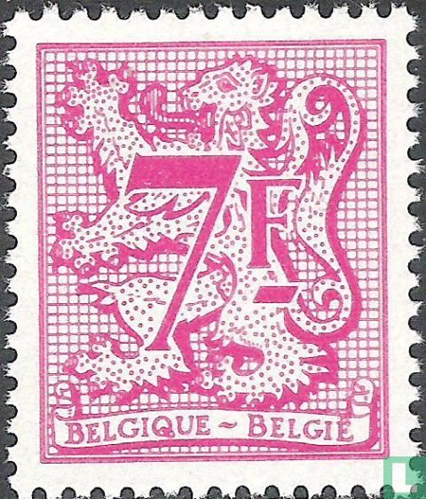 Chiffre sur lion héraldique et banderole 7 (1982) - Belgique - LastDodo