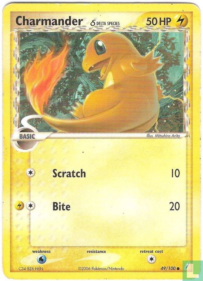 Charmander (delta) 049/100 (2006) - English)2006) eX - Crystal ...