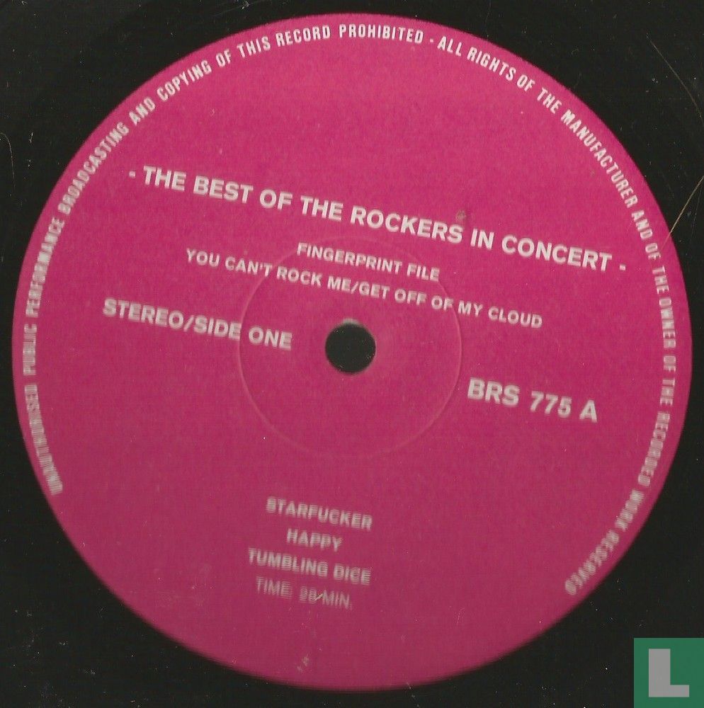 The Best of the Rockers in Concert LP BRS 775 (1976) - Rolling Stones ...