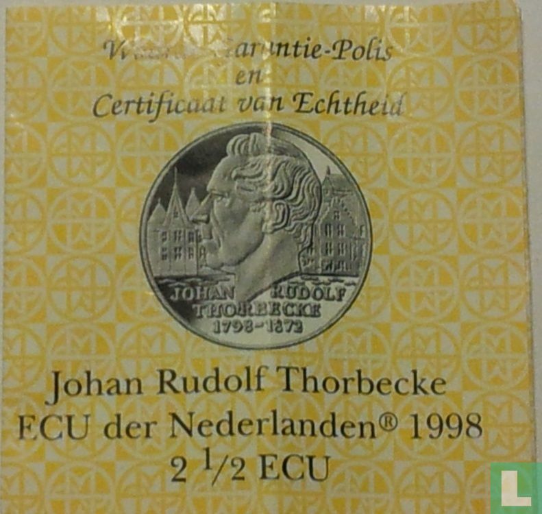 Nederland 2½ ECU 1998 "Johan Rudolf Thorbecke" (koper-nikkel) (1998 ...