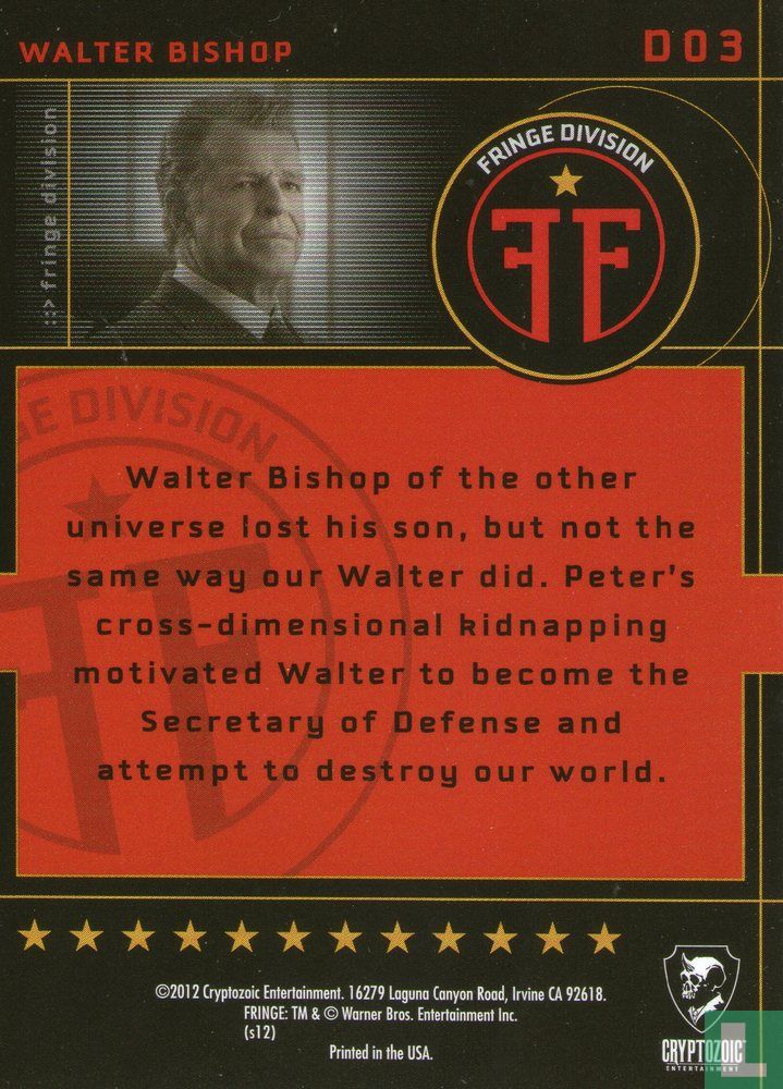 Walter Bishop D03 (2012) - Seasons 1 & 2 - LastDodo