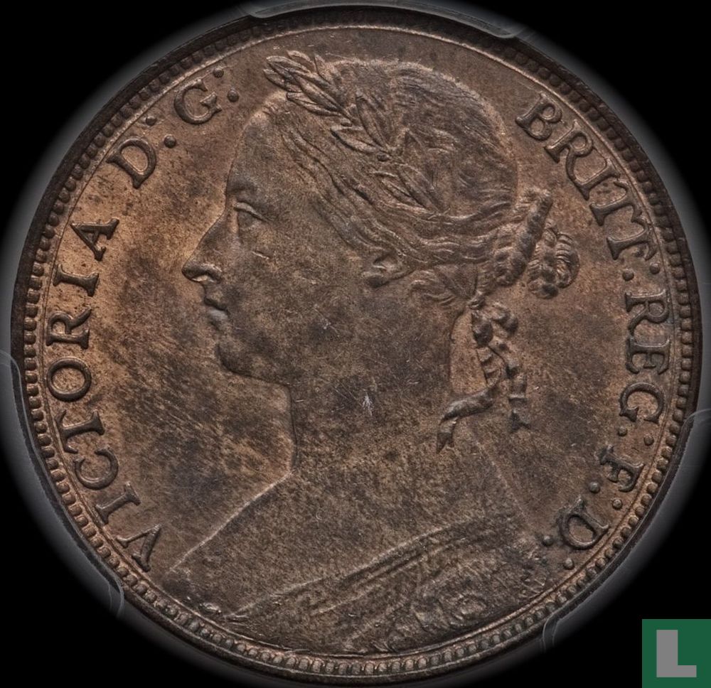 United Kingdom 1 penny 1882 (H - convex shield) KM# 755 (1882) - United ...