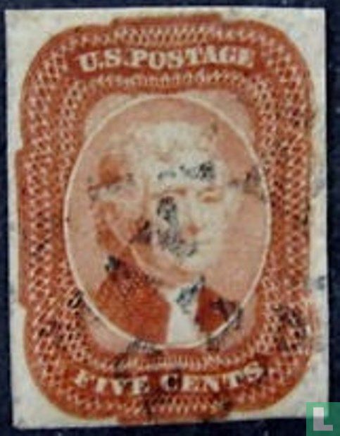 Founding Fathers, with inscription "U.S. POSTAGE" 5 (1856) - United ...