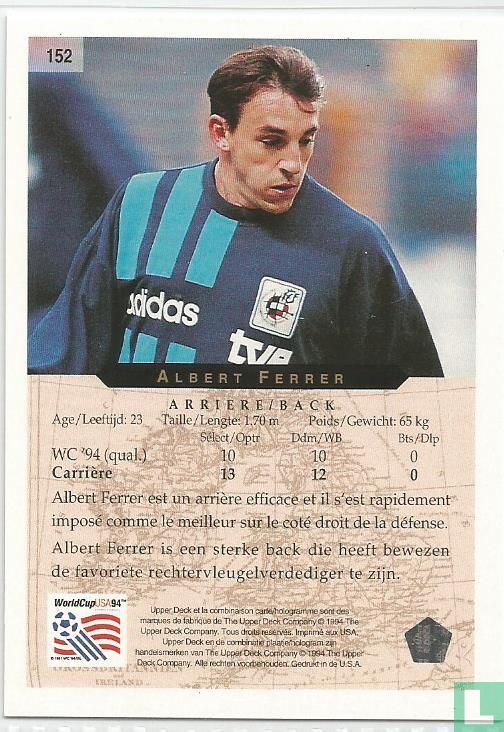 Albert Ferrer 152 (1994) - World Cup USA'94 - Française/Nederlands ...