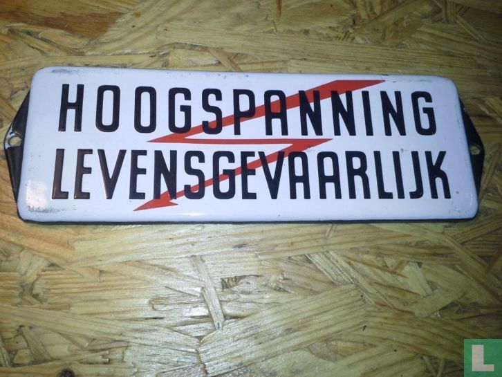 Emaille bord - Hoogspanning - Bouw/industrie - LastDodo