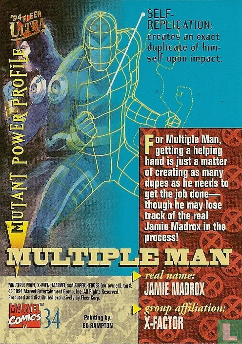 Multiple man 34 (1994) - Marvel '94 Fleer Ultra X-Men - LastDodo