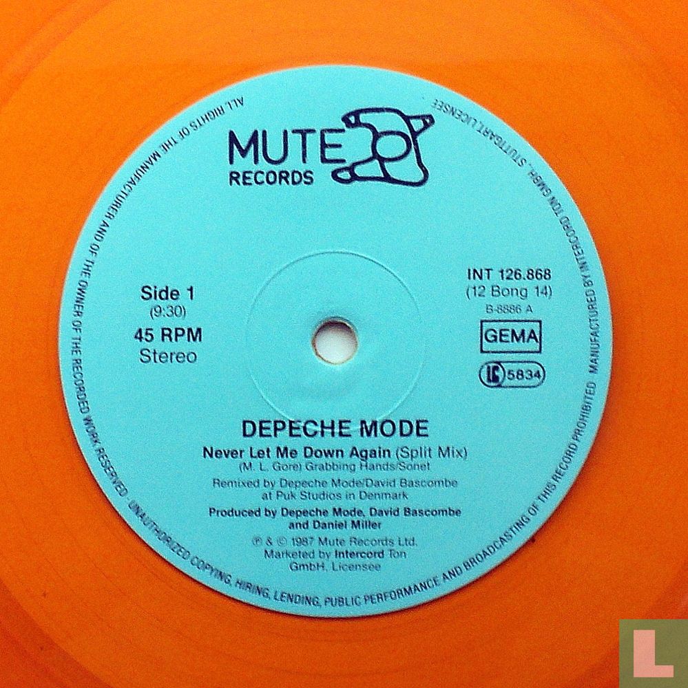 Never Let Me Down Again Maxi INT 126.868 (1987) - Depeche Mode - LastDodo