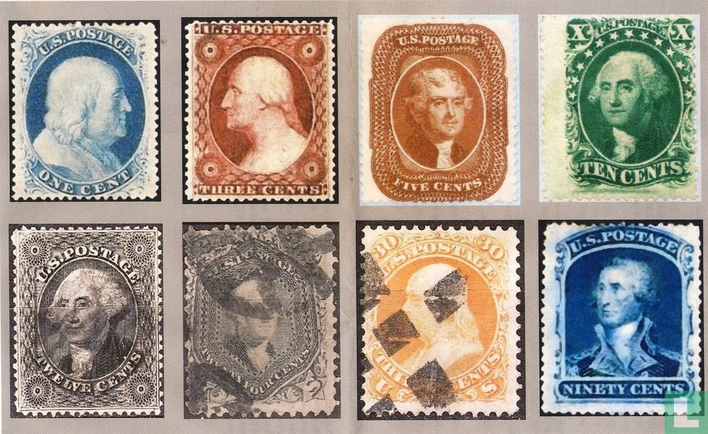 Founding Fathers, met inschrift "U.S. POSTAGE" (1857) - Verenigde ...