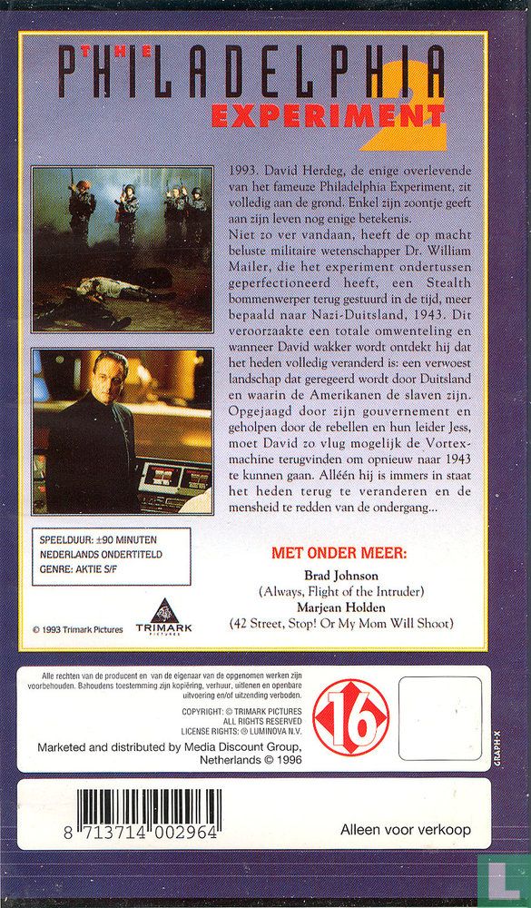 The Philadelphia Experiment 2 VHS 2 (1996) - VHS video tape - LastDodo