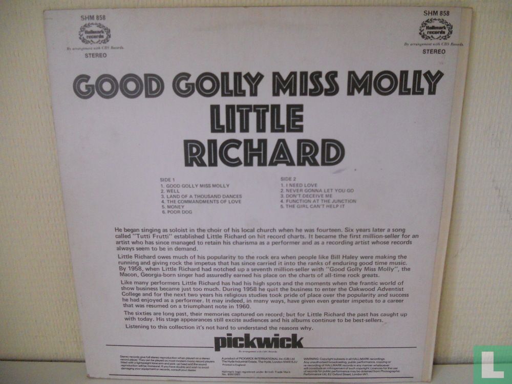 Good Golly Miss Molly LP SHM 858 - Penniman, Richard - LastDodo