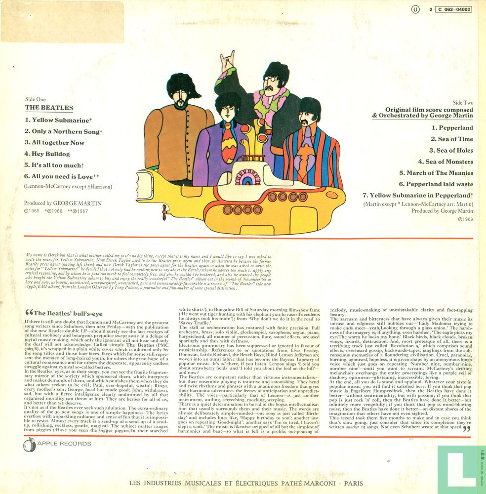 Yellow Submarine LP 2C 062-04002 (1969) - Beatles, The - LastDodo