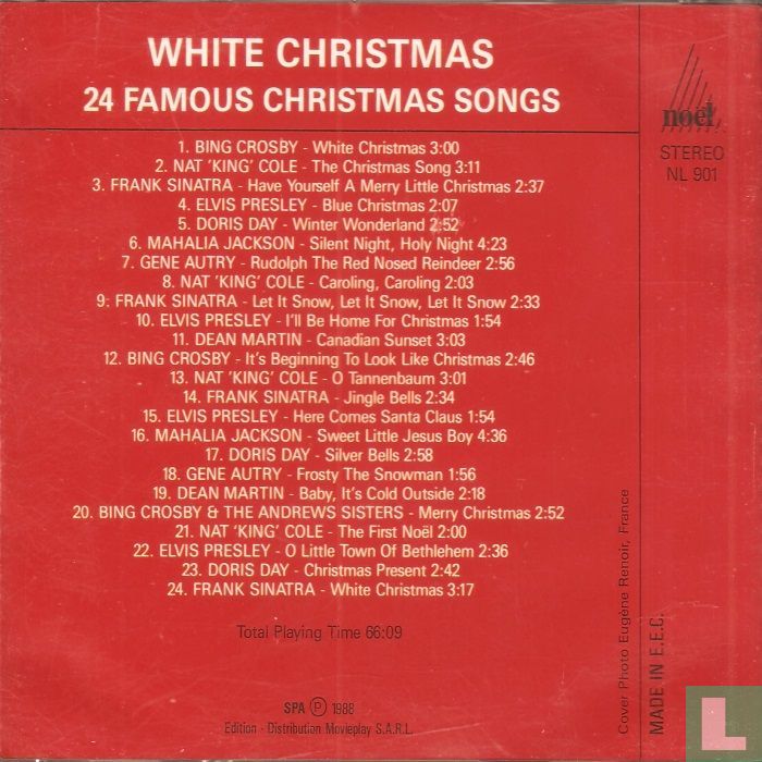 White Christmas 24 Famous Christmas Songs CD NL 901 (1988) - Various ...