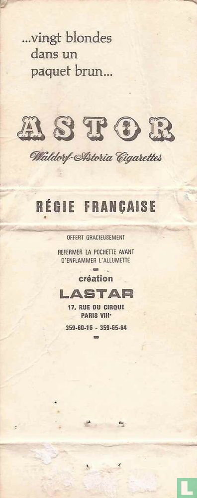 Astor - Waldorf Astoria Cigarette - Astor - LastDodo