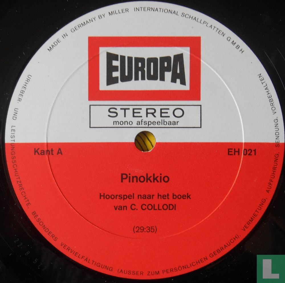 Pinokkio LP EH 021 - Classen, Edmond - LastDodo