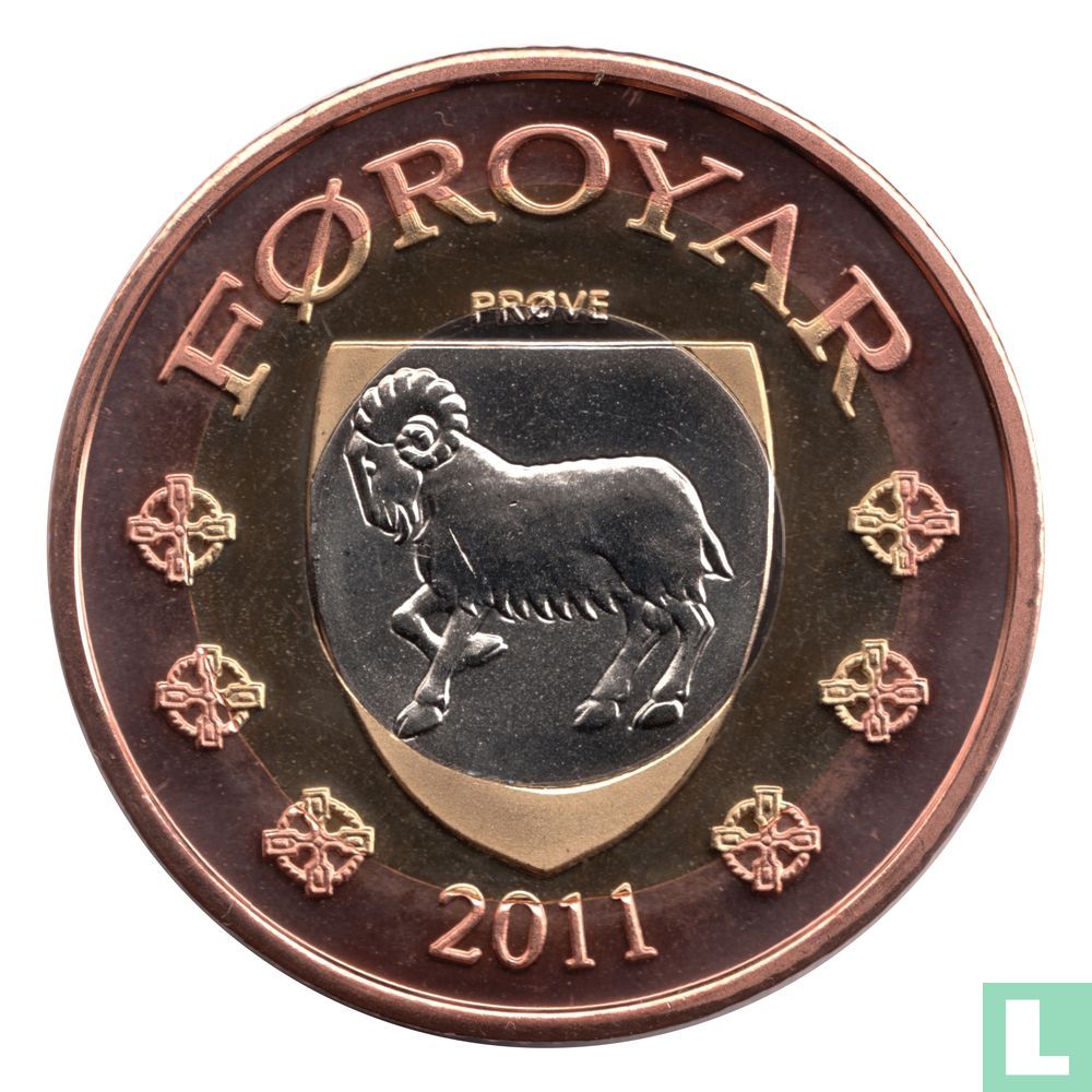 Faroe Islands 50 Krónur (Fimmti Krónur) 2011 (Tri-Metal - Prooflike ...
