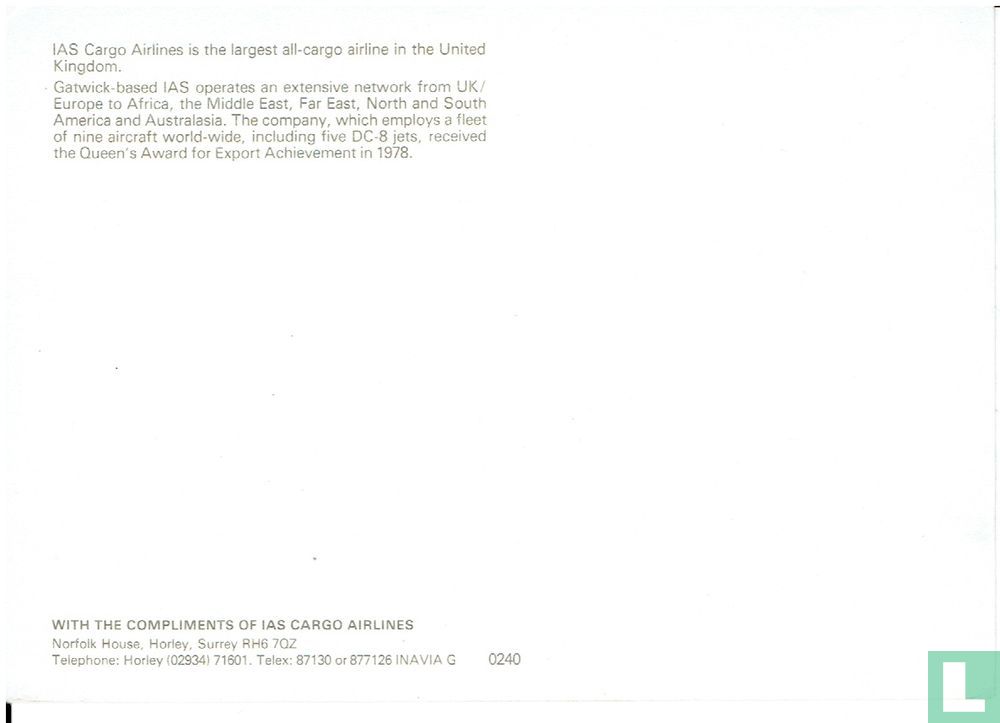IAS Cargo Airlines - Douglas DC-8 - Gemigreerd vanuit Luchtvaart - LastDodo
