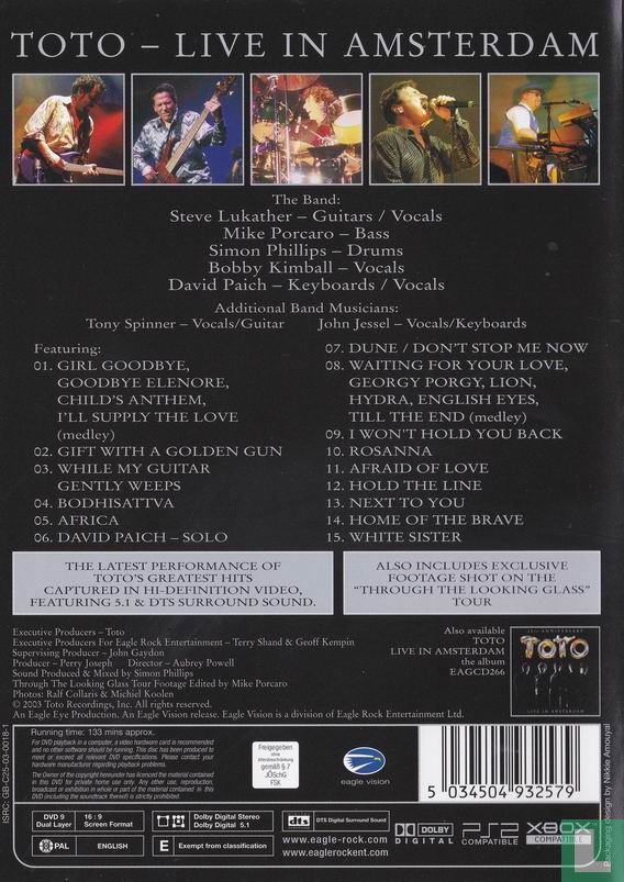 Toto: Live in Amsterdam 2003 - 25th Anniversary DVD (2003) - DVD - LastDodo