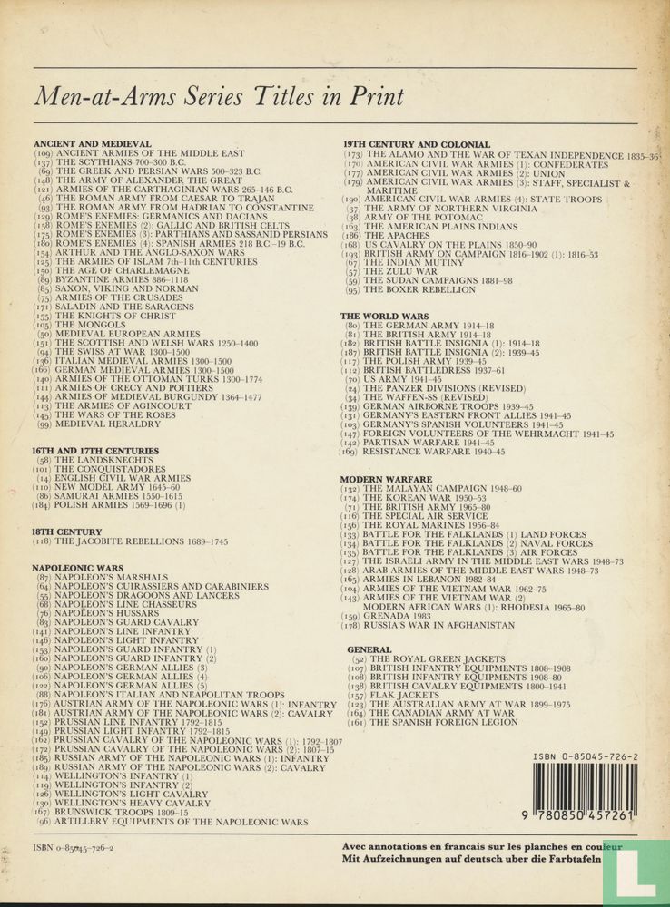 Austrian Army of the Napoleonic Wars (2): Cavalry 181 (1987) - Haythornthwaite, Philip - LastDodo