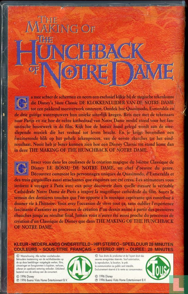The Making of The Hunchback of Notre Dame VHS (1996) - VHS video tape ...