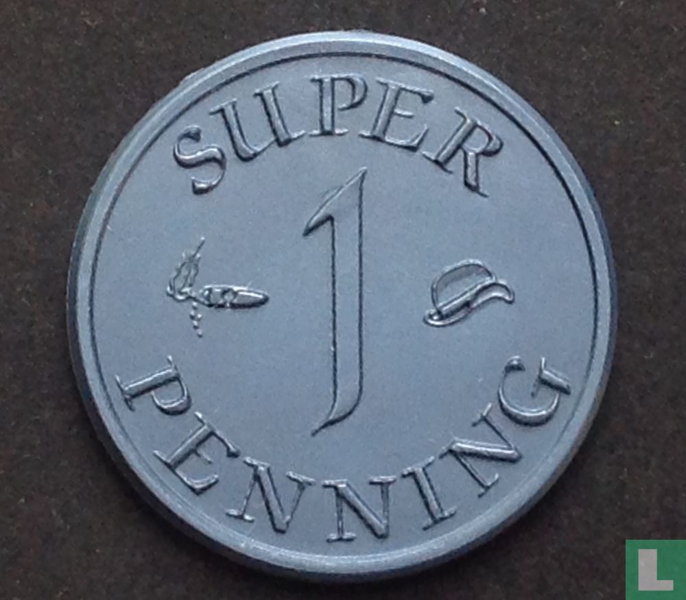 Super 1 penning (aluminiumkleurig) - Reclamepenningen met waarde/recht ...
