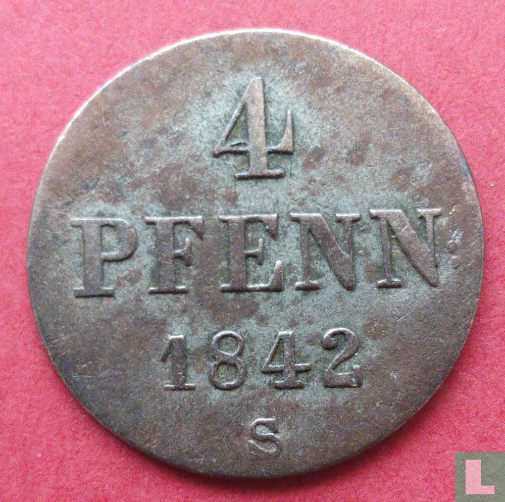 Hanovre 4 pfennig 1842 KM# 177.2 (1842) - Hanovre - LastDodo
