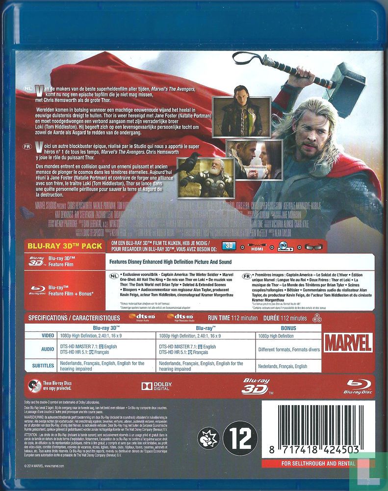 Thor: The Dark World / Le mondes des ténèbres Blu (2014) - Blu-ray - LastDodo