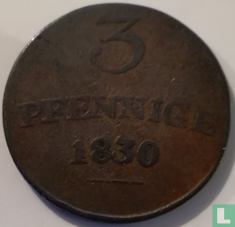 Saksen-Weimar-Eisenach 3 pfennige 1830 KM# 190 (1830) - Saksen-Weimar ...