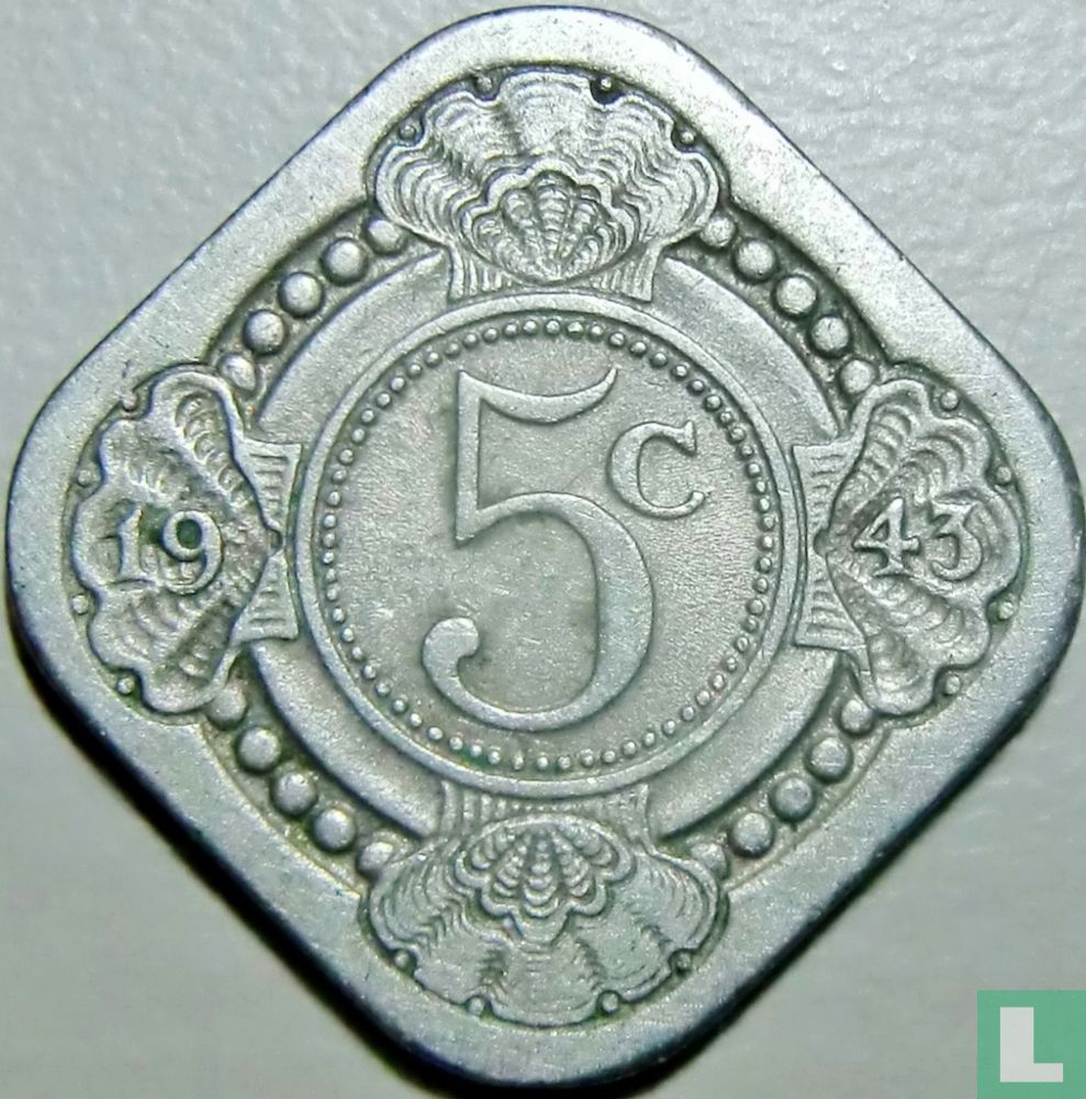 Nederland 5 cent 1943 (type 1) KM# 40 (1943) - Curaçao - LastDodo