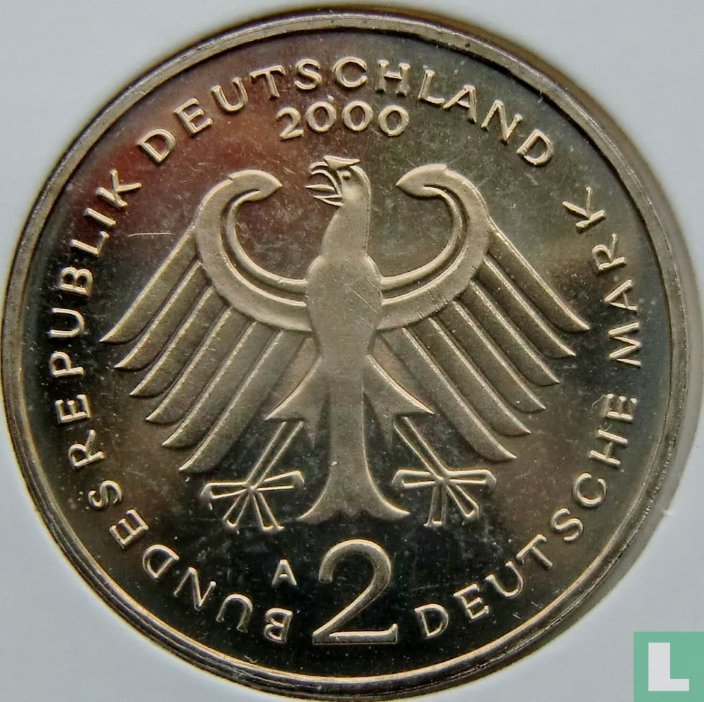 Duitsland 2 mark 2000 (A - Franz Joseph Strauss) KM# 175 (2000 ...