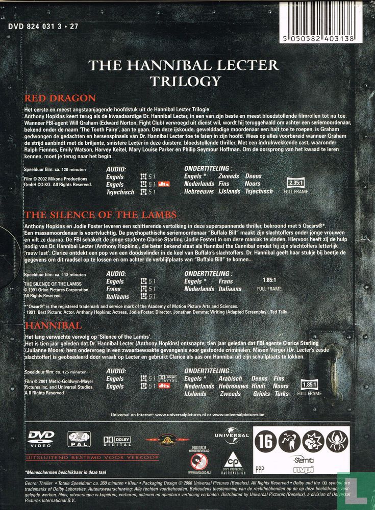 The Hannibal Lecter Trilogy DVD (2006) - DVD - LastDodo