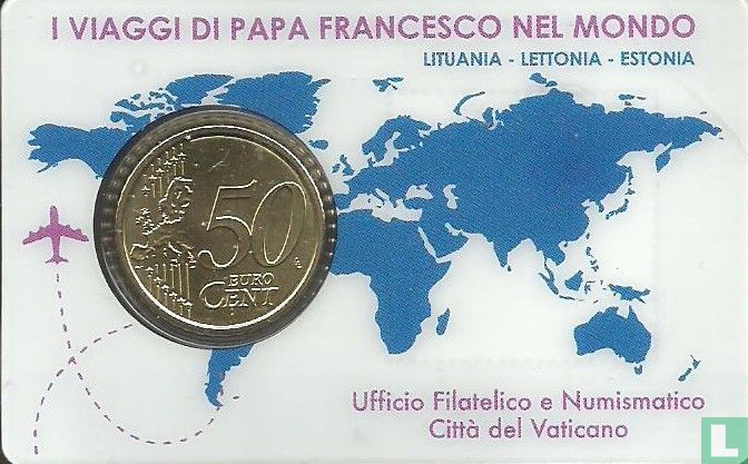 Vaticaan 50 cent 2019 (stamp & coincard n°29) KM# 460.1 (2019 ...